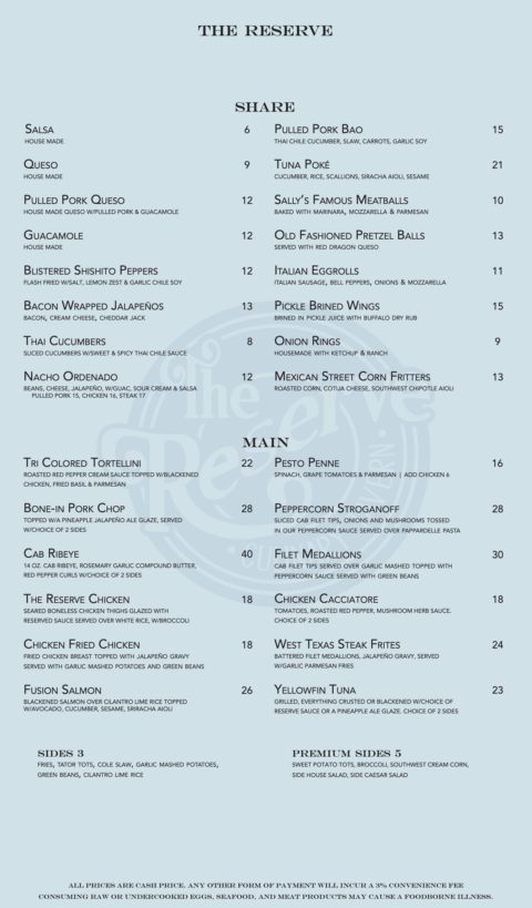 Our Menu | Lubbock Restaurant Menu | (806) 403-0311
